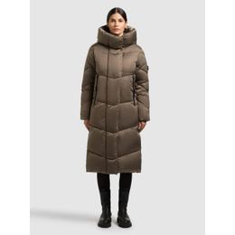 Steppmantel Khujo "MANELIA2", Damen, Gr. L, cane braun, 100% Polyester, unifarben, eingesetzt elastischer Bund mit Windstopper, M&auml;ntel Steppmantel
