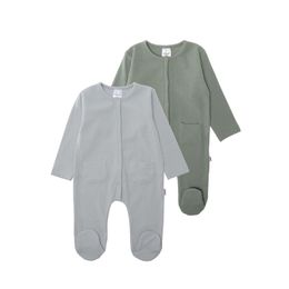 Overall Liliput, M&auml;dchen, Gr. 74, EURO-Gr&ouml;&szlig;en, grau (grau, gr&uuml;n), 95% Baumwolle, 5% Polyester, Rundhals, Overalls Overall, mit praktischer Druckknopfleiste