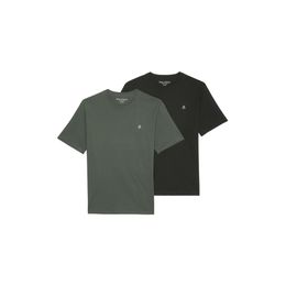 Marc O'Polo T-Shirt MARC O'POLO, Damen, Gr. M, grün (khaki, schwarz), Jersey, Obermaterial: 100% Baumwolle, Rundhals, Shirts T-Shirt