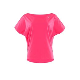 Oversize-Shirt WINSHAPE "DT101", Damen, Gr. XS, pink (neon pink), 80% Polyester, 20% Elasthan, U-Boot-Ausschnitt, Shirts Oversize Shirt T-Shirt, Functional