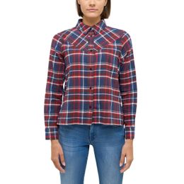 Langarmbluse Mustang "Damen Style Bignell", Damen, Gr. 38, braun 12817, Web, 100% Baumwolle, kariert, regular fit, Blusen