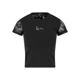 T-Shirt Karl Kani "Karl Kani KW251-024-1 Signature Back Lace Short Tee", Damen, Gr. XS, schwarz, 95% Baumwolle, 5% Elasthan, bedruckt, normal, Rundhals, Shirts T-Shirt