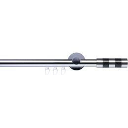 Gardinenstange Liedeco "Innenlaufgarnitur 20 mm Piano Murcia" Gr. 3, grau (chromfarben), L:200cm &Oslash;:2mm, Eisen, Gardinenstangen, Gardinenstange Komplett