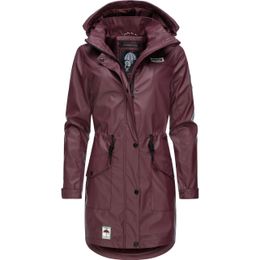 Outdoorjacke Navahoo "Deike", Damen, Gr. S (36), rot (weinrot), Oberstoff: 50% Polyurethan, 50% Polyester; Futter: 100% Polyester; &Auml;rmelfutter: 100% Polyester, tailliert Po-bedeckend, &Auml;rmel ohne &Auml;rmelschlitz normaler Saum mit Druckknopf, Jacken Outdoorjacke, modischer Damen Outdoor Regenmantel
