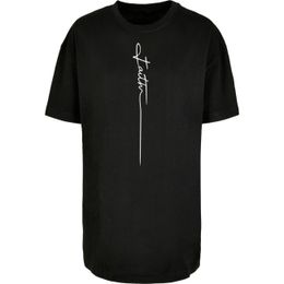 T-Shirt Merchcode "Merchcode Ladies Faith Boyfriend Tee", Damen, Gr. L, schwarz, 100% Baumwolle, bedruckt, oversize, Rundhals, Shirts T-Shirt