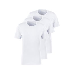 T-Shirt Bruno Banani, Damen, Gr. L, wei&szlig;, Jersey, Obermaterial: 95% Baumwolle, 5% Elasthan, unifarben, Basic, bequem h&uuml;ftbedeckend, Rundhals, abgesteppte Kante, Shirts Multipacks Unterhemd, mit Rundhals-Ausschnitt