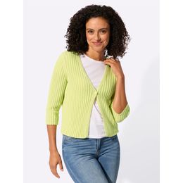 Bolero Casual Looks, Damen, Gr. 36, pistazie, 100% Baumwolle, unifarben, Strickjacken Bolero