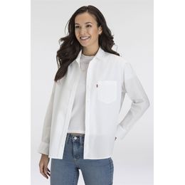 Levi's Jeansbluse LEVI'S "HARLIE BOYFRIEND SHIRT", Damen, Gr. M (38), weiß (hellweiß), Web, Obermaterial: 100% Baumwolle, unifarben, relaxed fit Po-bedeckend, 2-Knopf-Manschette, Blusen Jeansbluse, mit Brusttasche