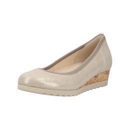 Keilpumps Gabor COMFORT "Gabor Comfort Pumps Leder", Damen, Gr. 42, beige lack, Leder, Schuhe