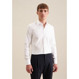 Businesshemd Seidensticker "Schwarze Rose", Herren, Gr. S (37), normale &Auml;rmell&auml;ngen, wei&szlig;, 100% Baumwolle, unifarben, tailored fit, 2-Knopf-Manschette, Hemden