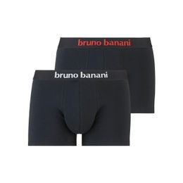 Boxer Bruno Banani "Flowing", Damen, Gr. L (6), schwarz (rot, schwarz, wei&szlig;, schwarz), Stoff, Obermaterial: 93% Baumwolle, 7% Elasthan, bedruckt, unifarben mit Farbeinsatz, k&ouml;rpernah, Unterhosen, mit kontrastreichem Logobund