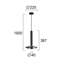 Viokef LED-Hängelampe Leandros, schwarz, Ø 40 cm, Kunststein/Metall