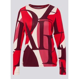 Print-Shirt Rabe "T-Shirt", Damen, Gr. 42, rot, 94%Viskose, 6%Elastan, tailliert, Shirts