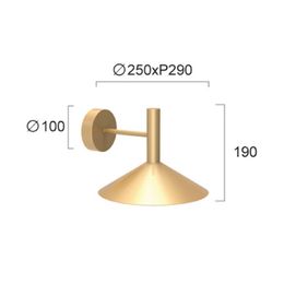 Viokef LED-Wandlampe Marsi, goldfarben, Ø 25 cm, Metall