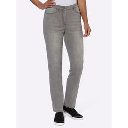 5-Pocket-Jeans Casual Looks, Damen, Gr. 20, Kurzgrößen, grau (grau, denim), 78% Baumwolle, 20% Polyester, 2% Elasthan, unifarben, lang, Jeans 5-Pocket-Jeans