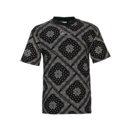 T-Shirt Karl Kani "Karl Kani Herren KM232-042-1 KK Small Signature Paisley Tee", Damen, Gr. S, schwarz, weiß, 100% Baumwolle, oversize, Rundhals, Shirts T-Shirt