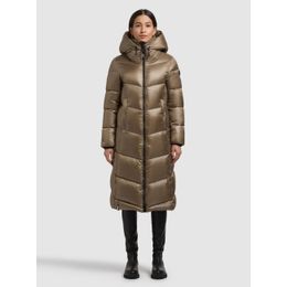 Steppmantel Khujo "RABIA 2IN1 (EINSATZ HERAUSNEHMBAR)", Damen, Gr. S, cane braun, 100% Nylon, unifarben, eingesetzt elastischer Bund mit Windstopper, M&auml;ntel Steppmantel, Topseller