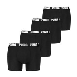 Boxershorts Puma "Puma MEN EVERYDAY BOXER 4P ECOM", Damen, Gr. L, schwarz (schwarz, grau melange), Jersey, Obermaterial: 95% Baumwolle, 5% Elasthan, eng, Unterhosen, mit breitem Logo-Webbund
