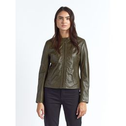 Lederjacke Maze "42021207", Damen, Gr. M, gr&uuml;n (forest night), Obermaterial: 100% Lammleder; Innenfutter: 100% Polyester; &Auml;rmelfutter: 100% Polyester, Jacken
