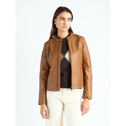 Lederjacke Maze "42021207", Damen, Gr. L, braun (cognac), Obermaterial: 100% Lammleder; Innenfutter: 100% Polyester; &Auml;rmelfutter: 100% Polyester, Jacken