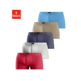 H.I.S. Boxer H.I.S "Boxershorts f&uuml;r Herren", Damen, Gr. 10 (4XL), 5 Stk., bunt (rot, blau, marine, khaki, grau, meliert), Jersey, Obermaterial: 95% Baumwolle, 5% Elasthan, unifarben, normal, Unterhosen, aus Baumwolle, Topseller