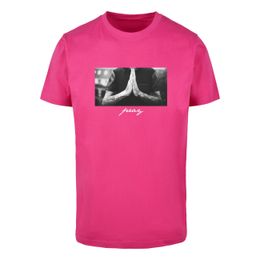 MisterTee Damen T-Shirt "MisterTee Herren Pray Tee"hibiskuspink, Gr. S, unifarben, 100% Baumwolle, Shirts