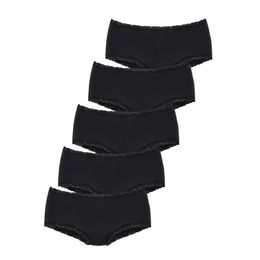 Panty Vivance, Damen, Gr. 32/34, schwarz, Single Jersey, Obermaterial: 95% Baumwolle, 5% Elasthan. Spitze: 90% Polyamid, 10% Elasthan, unifarben, k&ouml;rpernah, Unterhosen Panty, aus elastischer Baumwolle