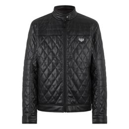Blouson Philipp Plein "Eco Leather Padded Jacket", Damen, Gr. 4XL, 02, schwarz, Obermaterial: 100% Polyurethan; Futter: 100% Polyester; F&uuml;llung: 100% Polyester, Jacken Blouson