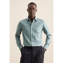Businesshemd Seidensticker "Schwarze Rose", Herren, Gr. S (38), normale &Auml;rmell&auml;ngen, hellgr&uuml;n, 100% Baumwolle, unifarben, slim fit, 2-Knopf-Manschette, Hemden