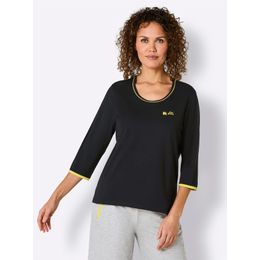 T-Shirt feel good "Shirt", Damen, Gr. 36/38, schwarz, 95% Baumwolle, 5% Elasthan, unifarben, Shirts T-Shirt
