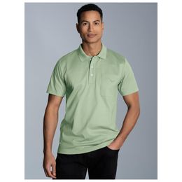 Poloshirt TRIGEMA "TRIGEMA Poloshirt aus Single-Jersey", Herren, Gr. L, grün (grün tea), 100% Baumwolle, Basic, Shirts
