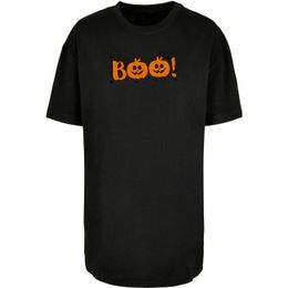 T-Shirt Merchcode "Merchcode Ladies Halloween - Boo Pumpkin Tee", Damen, Gr. L, schwarz, 100% Baumwolle, bedruckt, oversize, Rundhals, Shirts T-Shirt
