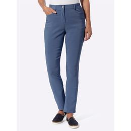 Webhose Classic Basics, Damen, Gr. 42, Normalgr&ouml;&szlig;en, blau (jeansblau), 72% Viskose, 25% Polyamid, 3% Elasthan, unifarben, lang, Hosen