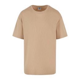 T-Shirt Urban Classics "Urban Classics Herren Waffle Tee", Damen, Gr. 4XL, unionbeige, 65% Polyester, 35% Baumwolle, unifarben, oversize, Rundhals, Shirts T-Shirt