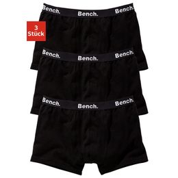 Boxer Bench. "Boxershorts f&uuml;r Jungen", Jungen, Gr. 146/152, 3 Stk., schwarz, Jersey, Obermaterial: 92% Baumwolle, 8% Elasthan (LYCRA), unifarben, k&ouml;rpernah, Unterhosen, mit Logo-Webbund