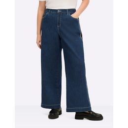 Bequeme Jeans sheego, Damen, Gr. 40, Normalgr&ouml;&szlig;en, blau, stone, washed, 99% Baumwolle, 1% Elasthan, unifarben, lang, Jeans