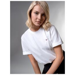 T-Shirt TRIGEMA "TRIGEMA Classic Tee", Damen, Gr. L, weiß, 100% Baumwolle, Basic, Shirts T-Shirt