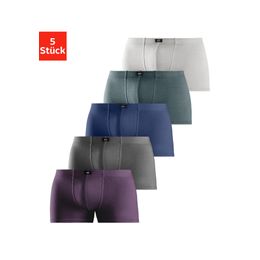 H.I.S. Boxer H.I.S "Boxershorts f&uuml;r Herren", Damen, Gr. 7 (XL), 5 Stk., bunt (aubergine, anthrazit, blau, blau, gr&uuml;n, grau, meliert), Jersey, Obermaterial: 95% Baumwolle, 5% Elasthan, unifarben, normal, Unterhosen, aus Baumwolle, Topseller