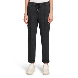 BETTY & CO Schlupfhose BETTY & CO "Damen mit Struktur", Damen, Gr. 36, Normalgr&ouml;&szlig;en, schwarz, wei&szlig;, Obermaterial: 66% Polyester, 20% Viskose, 13% Baumwolle, 1% Elasthan, gerade 7/8-L&auml;nge, Hosen Schlupfhose