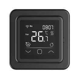 Riberger C16 WiFi Thermostat Fu&szlig;bodenheizungen digital WLAN, Schwarz, Raumthermostat 230V inkl. Sensor f&uuml;r elektrische Fu&szlig;bodenheizungen