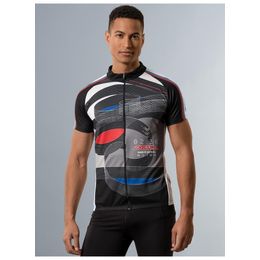 T-Shirt TRIGEMA "TRIGEMA Fahrradjacke aus atmungsaktivem Material", Herren, Gr. L, schwarz, 100% Polyester (recycelt), Shirts T-Shirt