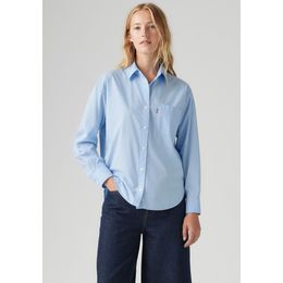 Levi's Jeansbluse LEVI'S "HARLIE BOYFRIEND SHIRT", Damen, Gr. L (40), blau (serenity blau), Web, Obermaterial: 100% Baumwolle, unifarben, relaxed fit Po-bedeckend, 2-Knopf-Manschette, Blusen Jeansbluse, mit Brusttasche