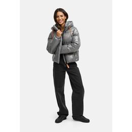 Winterjacke Marikoo "Skyraa", Damen, Gr. XL, grau, Obermaterial: 100% Nylon; Futter: 100% Polyester; Wattierung: 100% Polyester; Ärmelfutter: 100% Polyester, Jacken Winterjacke, Leicht glänzendes Obermaterial mit moderner Steppung
