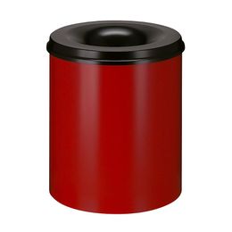 Sicherheitspapierkorb, Stahl, flammhemmend, Volumen 80 l, Hx&Oslash; 540 x 465 mm, Korpus rot / L&ouml;schkopf schwarz kaiserkraft