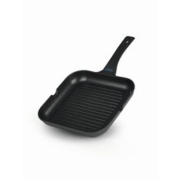Grillpfanne N8Werk, Schwarz, Metall, Kunststoff, 1.8 L, quadratisch, 28x28x4.4 cm, hitzebest&auml;ndige Griffe, backofengeeignet, besonders hoher Rand, antihaftbeschichtet, ergonomischer Griff, Kochen, Pfannen, Grillpfannen
