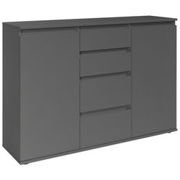 Boxxx Kommode Brest, Anthrazit, Holzwerkstoff, 2 F&auml;cher, 4 Schublade(n) Schubladen, 119x84x35 cm, Typenauswahl, stehend, in verschiedenen Gr&ouml;&szlig;en erh&auml;ltlich, Wohnzimmer, Kommoden & Sideboards, Kommoden