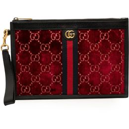Gucci Clutches - GG Velvet Ophidia Clutch Bag - Gr. unisize - in Rot - f&uuml;r Damen