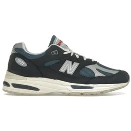 New Balance Low-Top Sneaker - New Balance 991v2 MiUK Vintage Navy - Gr. 42 (EU) - in Wei&szlig; - f&uuml;r Damen