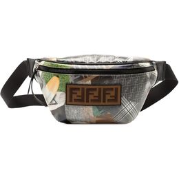 Fendi Bauchtaschen - Hey Reilly Zucca FF 1974 Coated Canvas Belt Bag - Gr. ONE SIZE - in Grau - f&uuml;r Damen