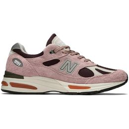 New Balance Low-Top Sneaker - New Balance 991v2 MiUK Pink Mauve - Gr. 42,5 (EU) - in Wei&szlig; - f&uuml;r Damen